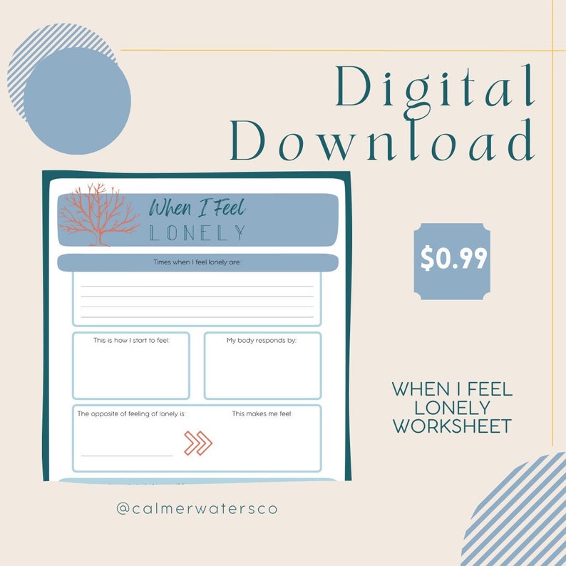 Loneliness Worksheet - Etsy