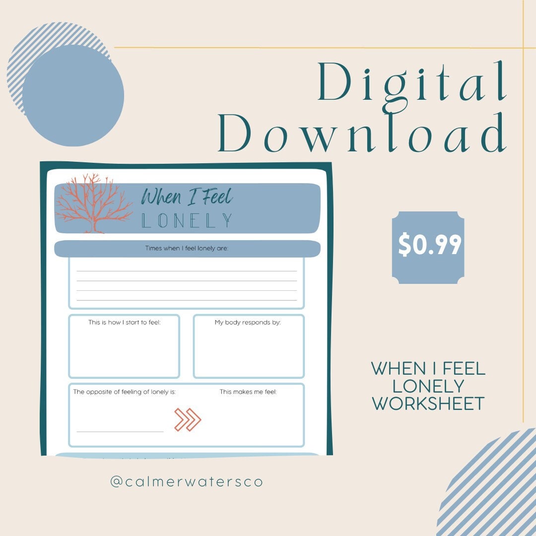 Loneliness Worksheet - Etsy