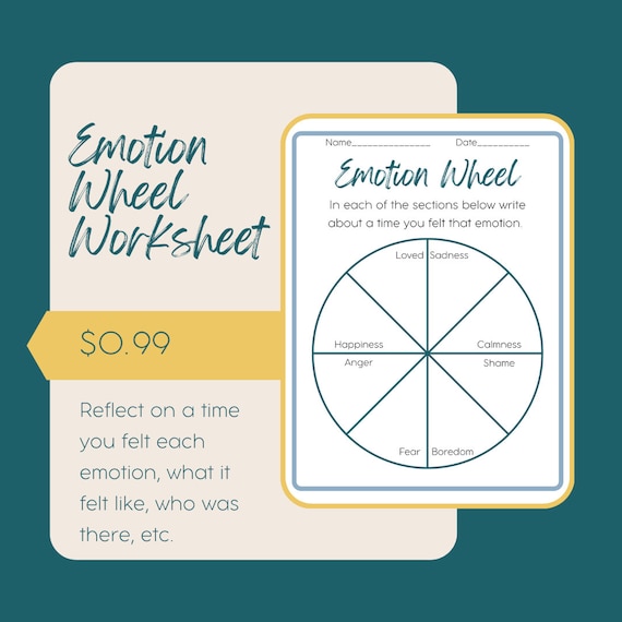 Emotion Wheel Worksheet - Etsy