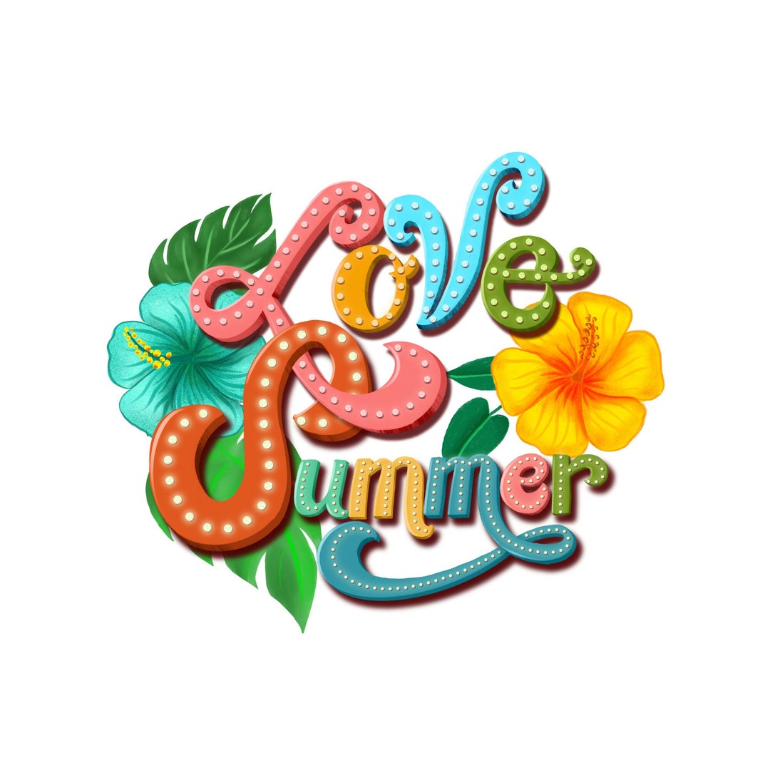 Summer Love - Clipart - Instant Download - Digital Image = Sublimation ...