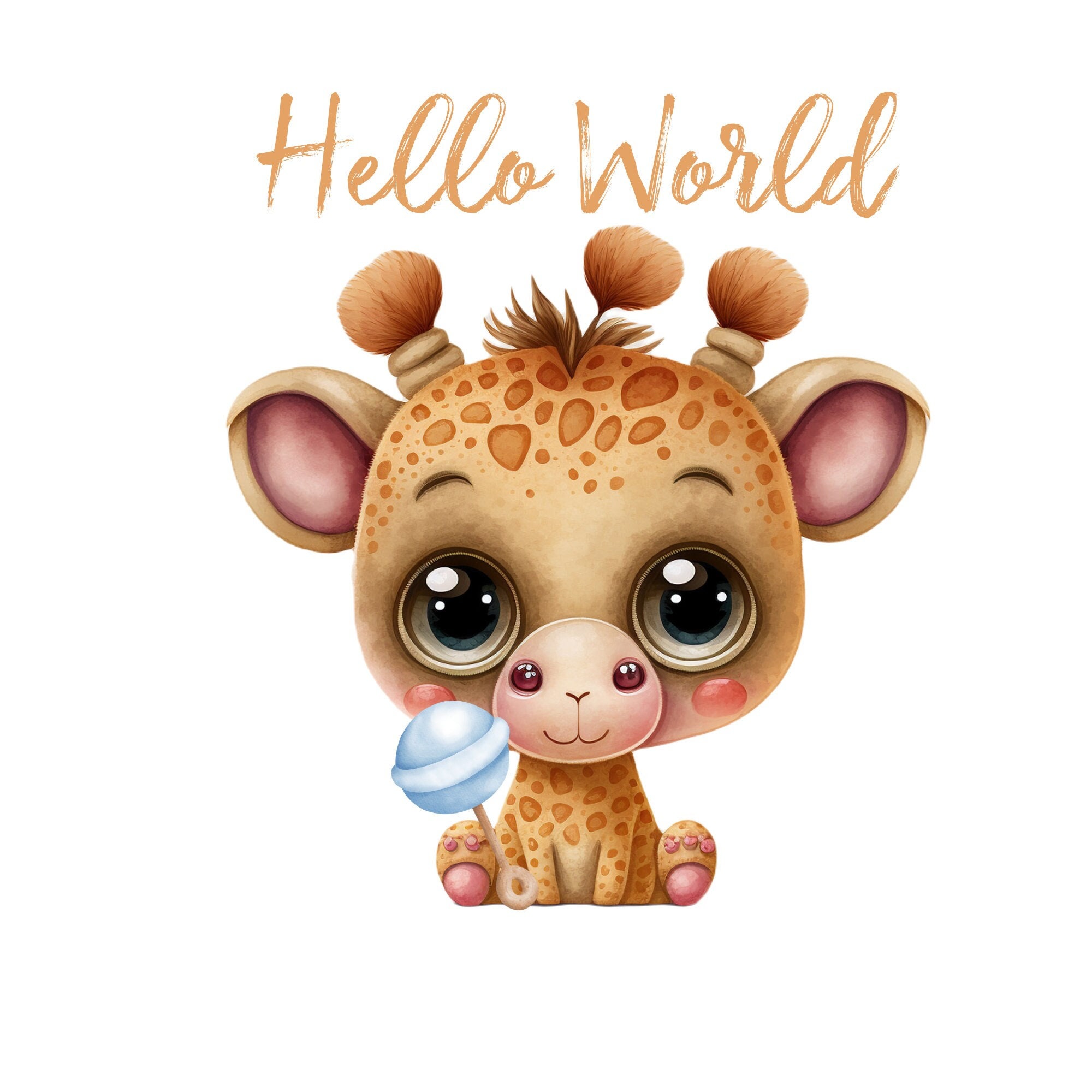 Hello World Baby Boy PNG Instant Download Digital Image Clipart ...