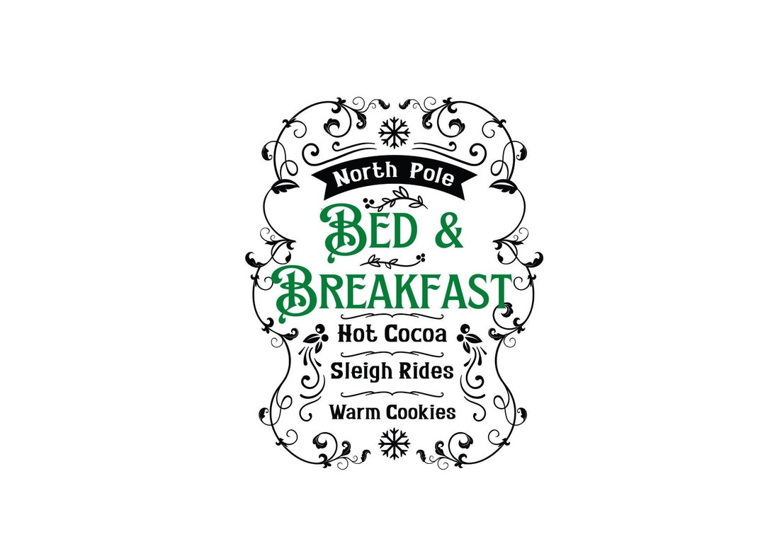 North Pole Bed & Breakfast Sign PNG Sublimation Crafting - Etsy