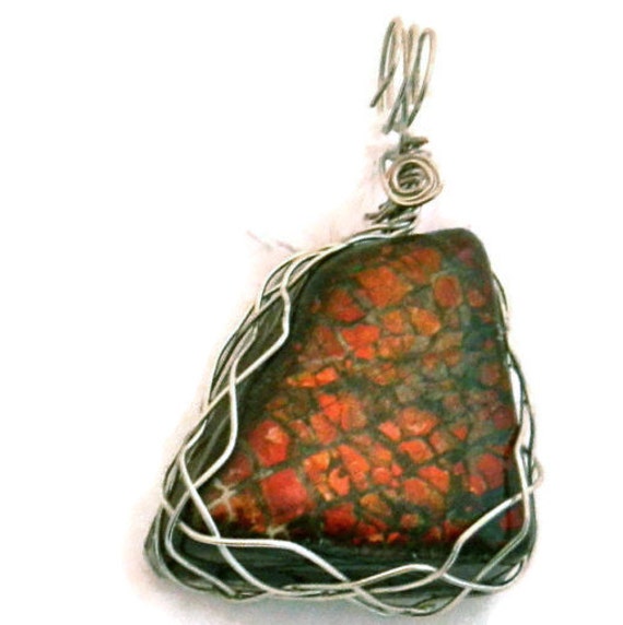 Red Ammolite Pendants elegant and classic rare gemstones | Etsy