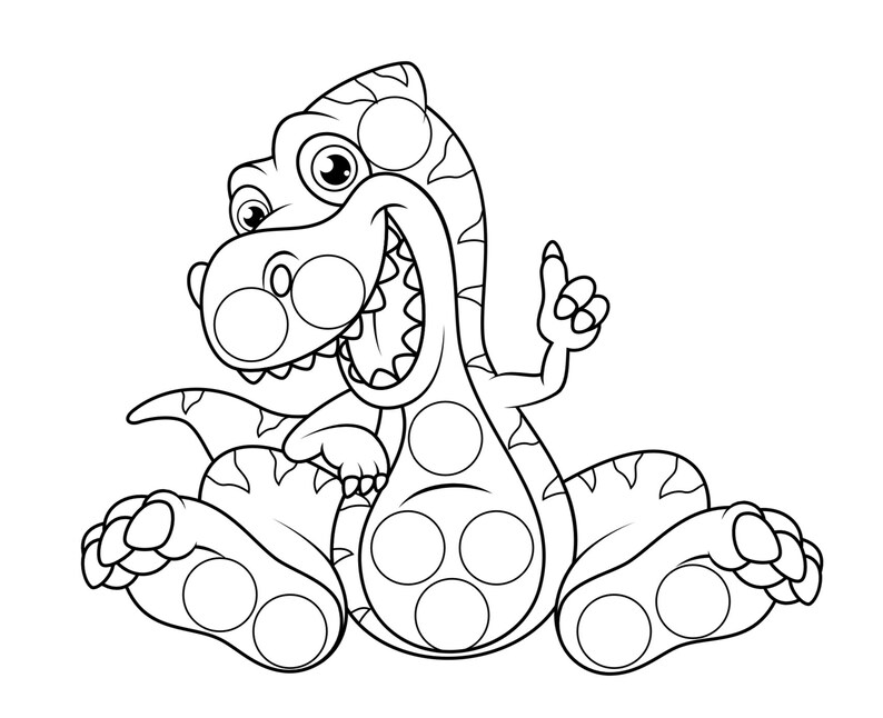 20 Fun Polka Dot Dinosaur Coloring Pages - Etsy