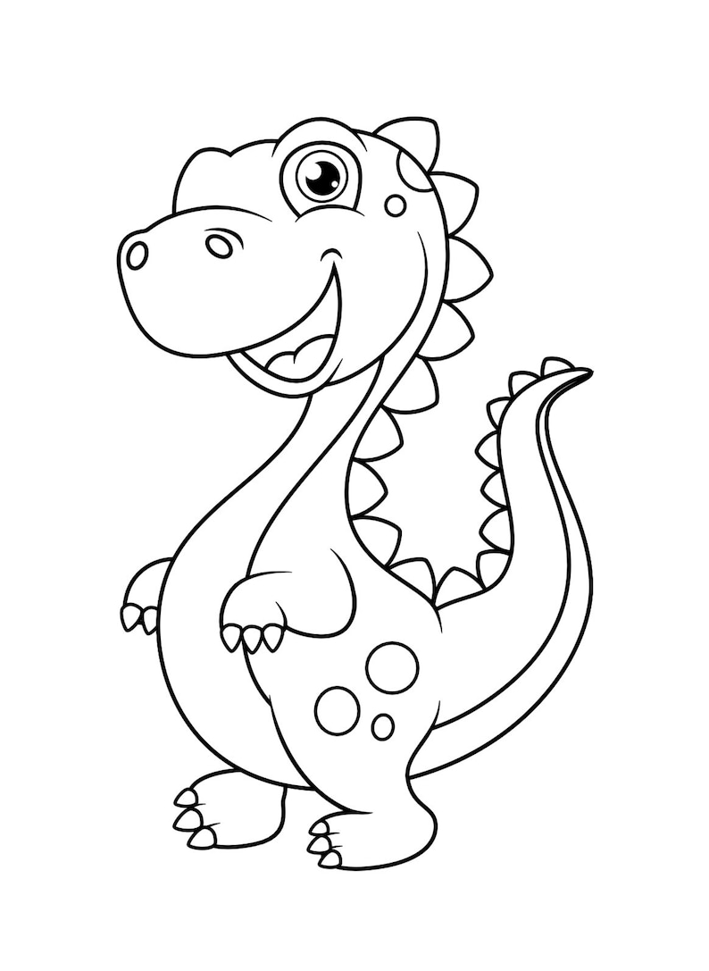 20 Fun Dinosaur Coloring Pages - Etsy