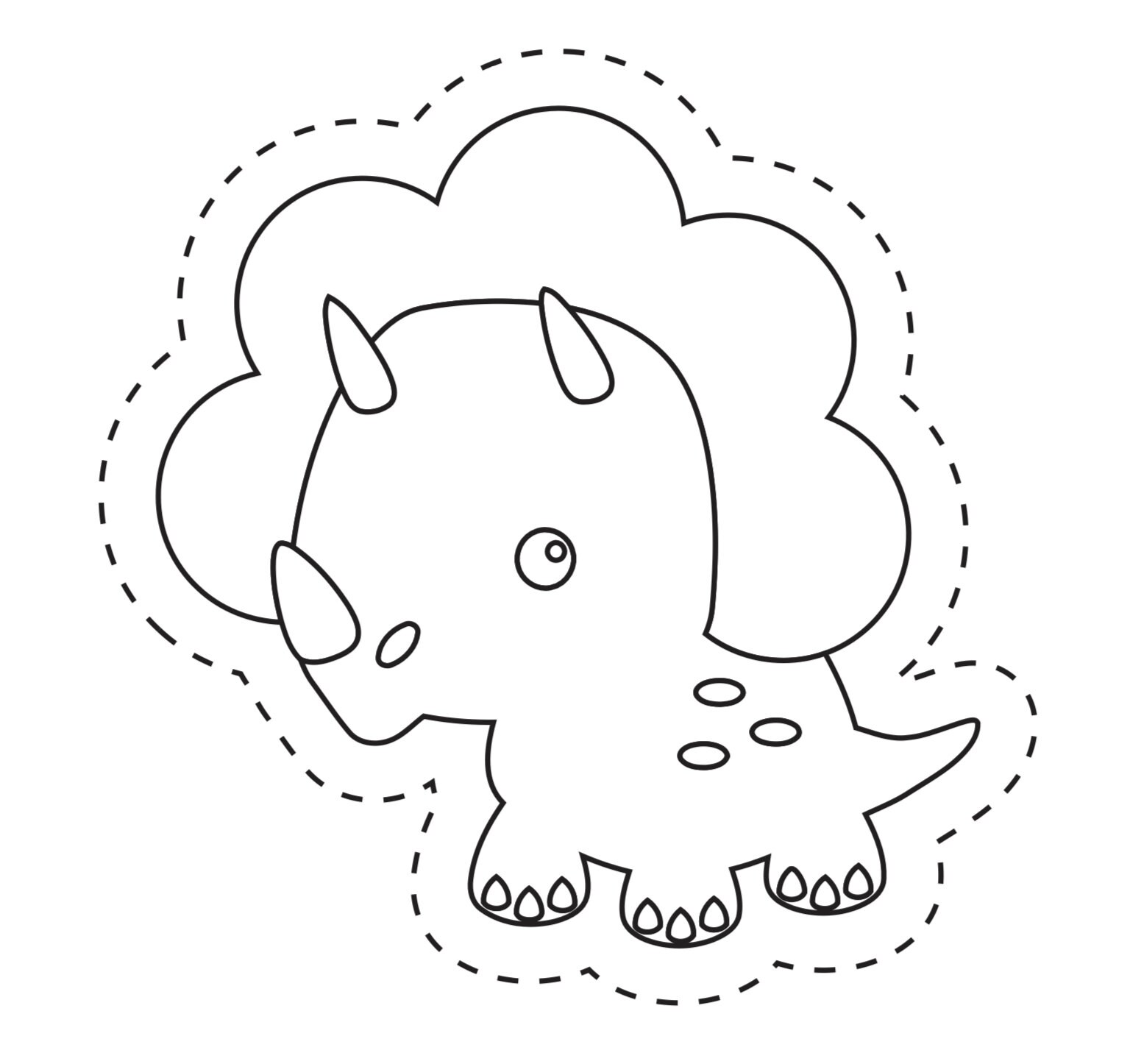 20 Fun Dinosaur Cut Out Coloring Pages - Etsy