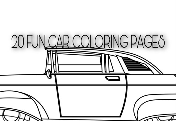 20 Fun Car Coloring Pages - Etsy