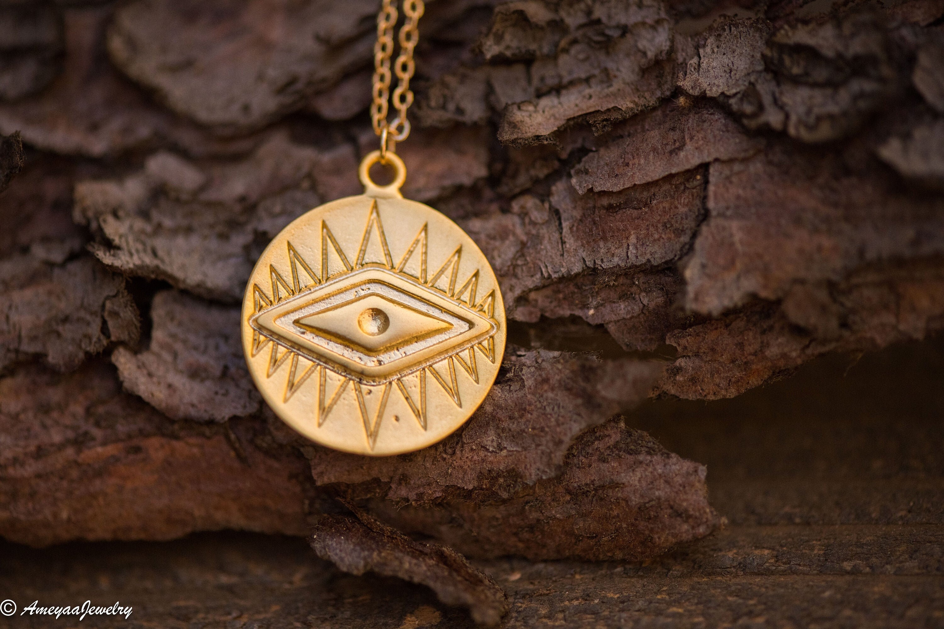 Evil Eye Necklace Gold Evil Eye Necklace Evil Eye Jewelry | Etsy