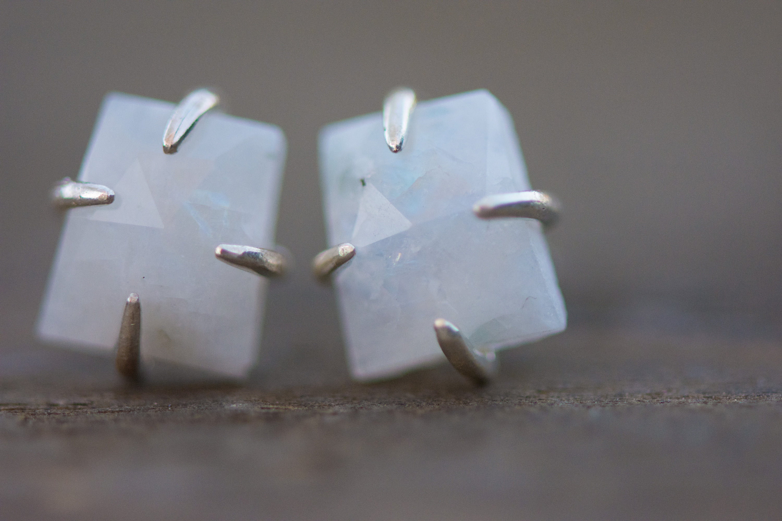Moonstone Stud Earrings,rainbow Moonstone Studs,moonstone Jewelry ...