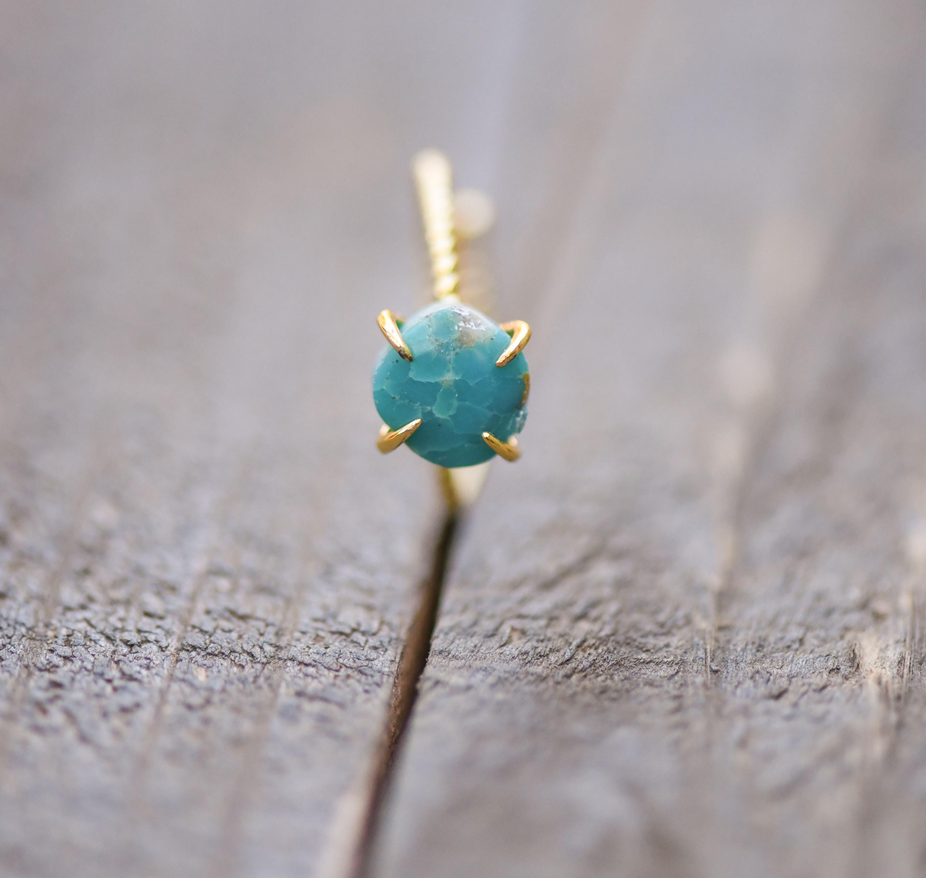 Turquoise Ring,raw Stone Ring, Turquoise,raw Turquoise Ring, Stacking ...