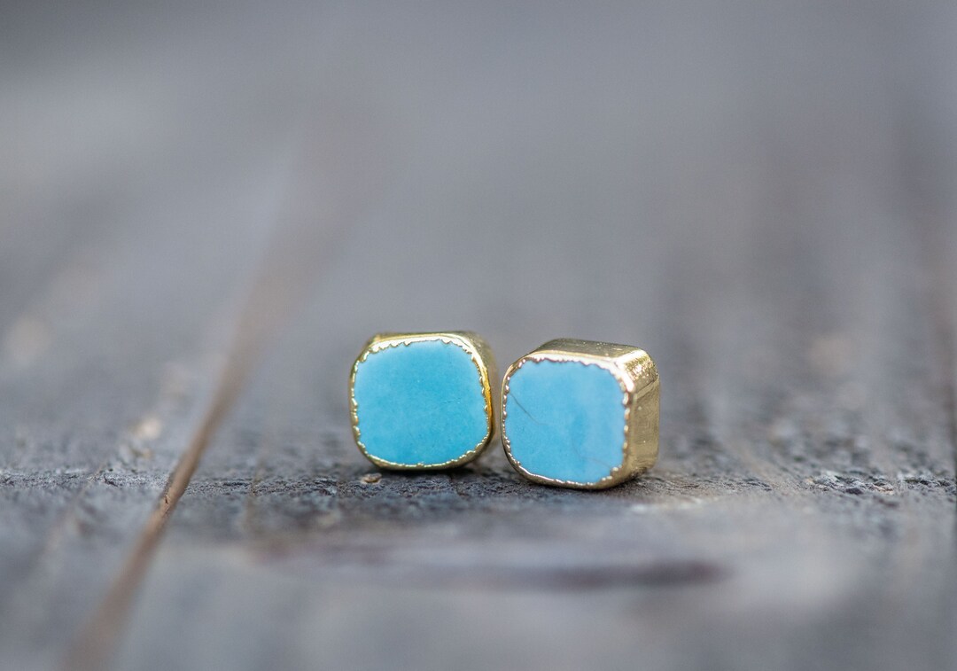 Turquoise Studs,turquoise Stud Earrings,blue Studs,turquoise Jewelry ...