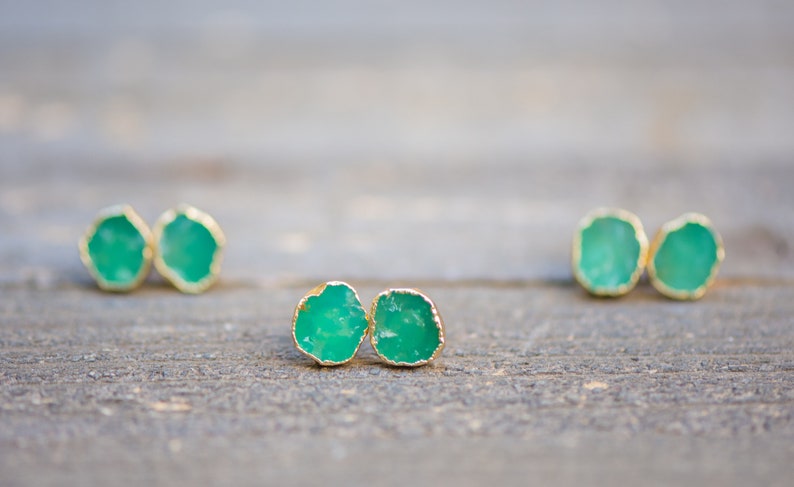 Australian Jade Earrings Chrysoprase Earrings Green Gem - Etsy