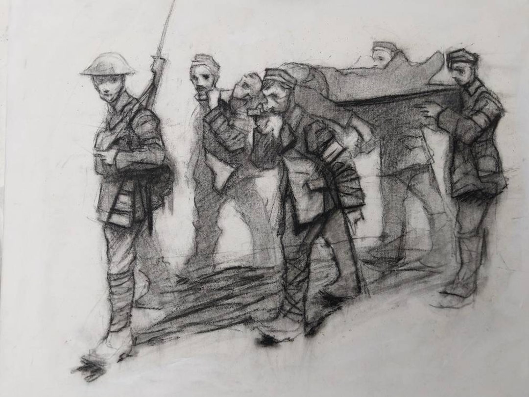 Large Original Charcoal Drawing : Deaths Men - Etsy