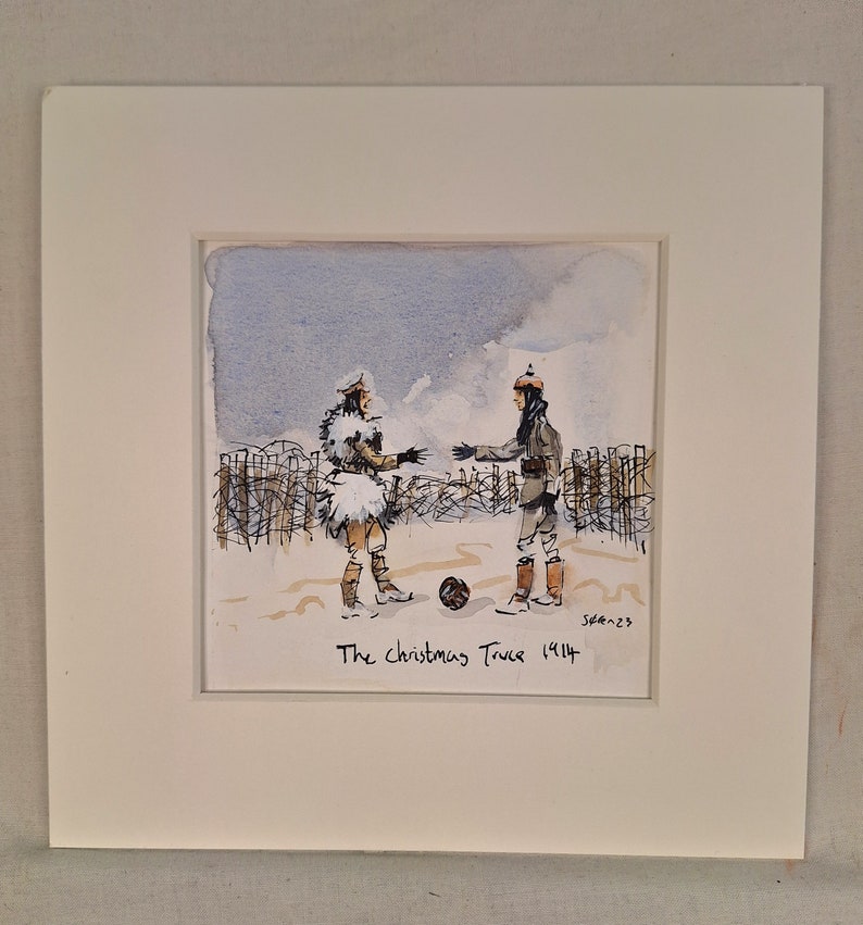 Christmas Truce in Ypres in 1914 Unique Drawing Ww1 Soldiers Shaking ...