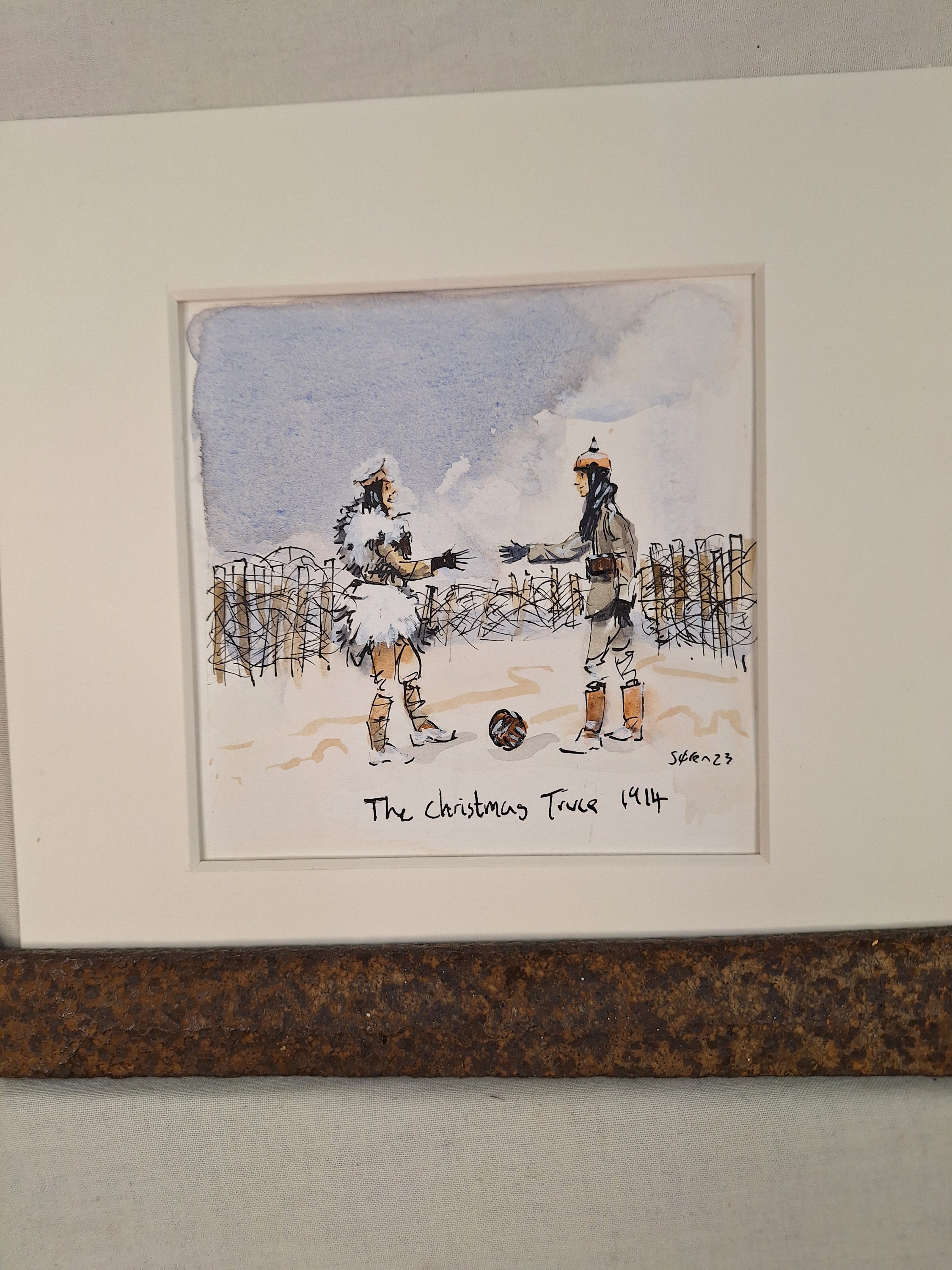 Christmas Truce in Ypres in 1914 Unique Drawing Ww1 Soldiers Shaking ...