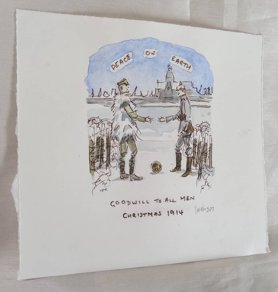 Peace on Earth Goodwill to All Men Christmas Truce 1914 Unique Handmade ...