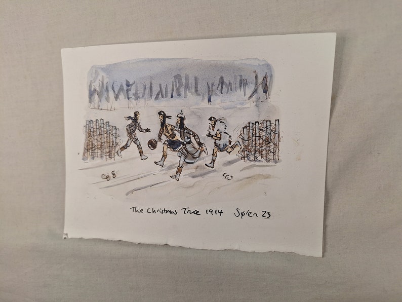 Christmas Truce 1914 Soldiers Chasing a Football in the Snow, in No Man ...