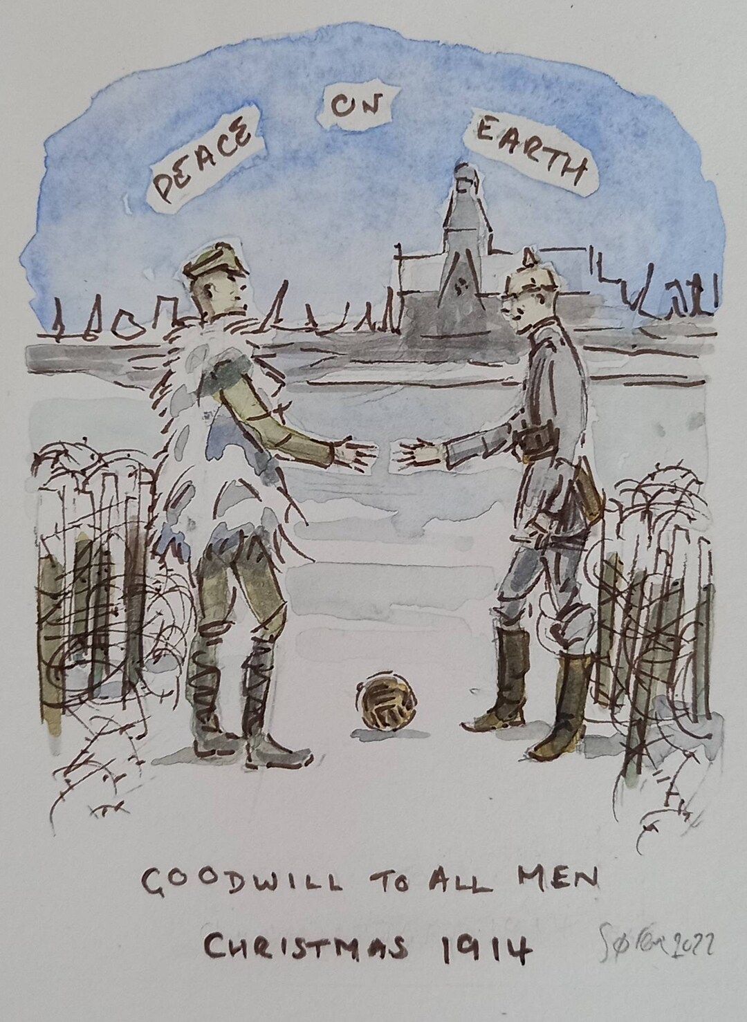 Peace on Earth Goodwill to All Men Christmas Truce 1914 Unique Handmade ...