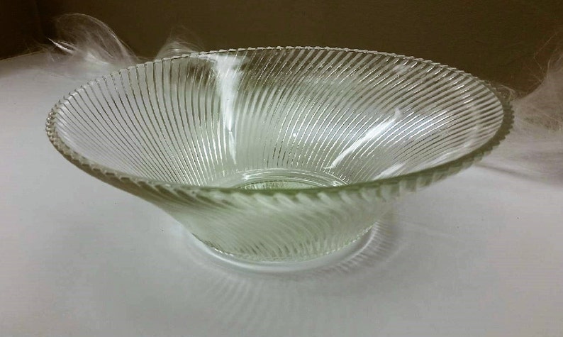 LARGE DEPRESSION GLASS Clear Ribbed Swirl Fruit or Serving - Etsy