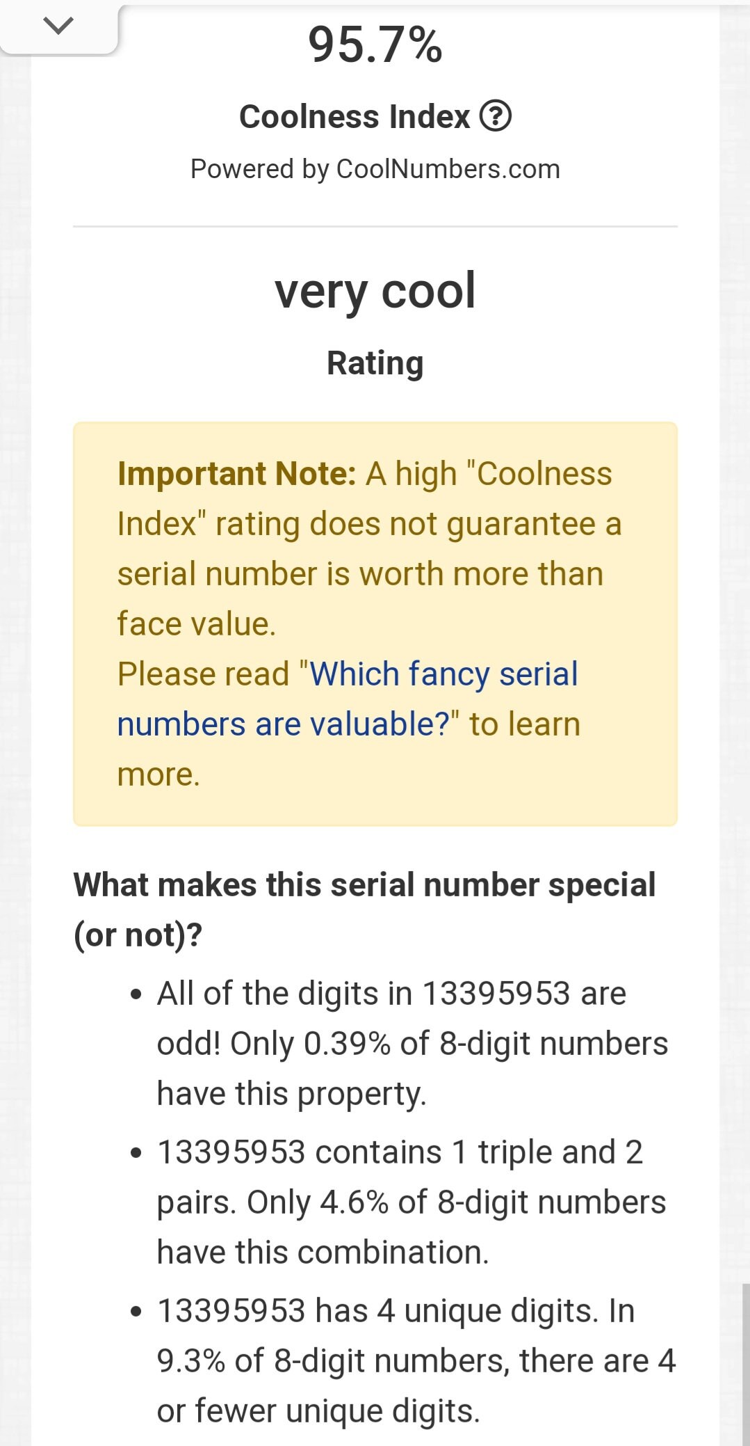 Fansy Serial Number 20 Dollar Bill 13395953 95.7 Very Cool Rating - Etsy