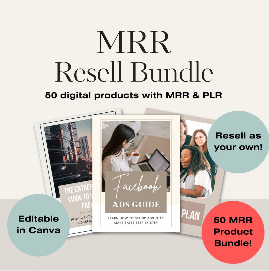 Bundle of 50 MRR PLR Templates Ebooks Master Resell Rights, Canva ...