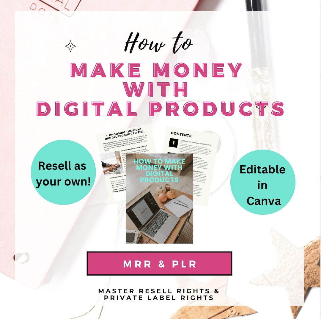 How to Make Money With Digital Products Ebook MRR PLR PDF Template With ...
