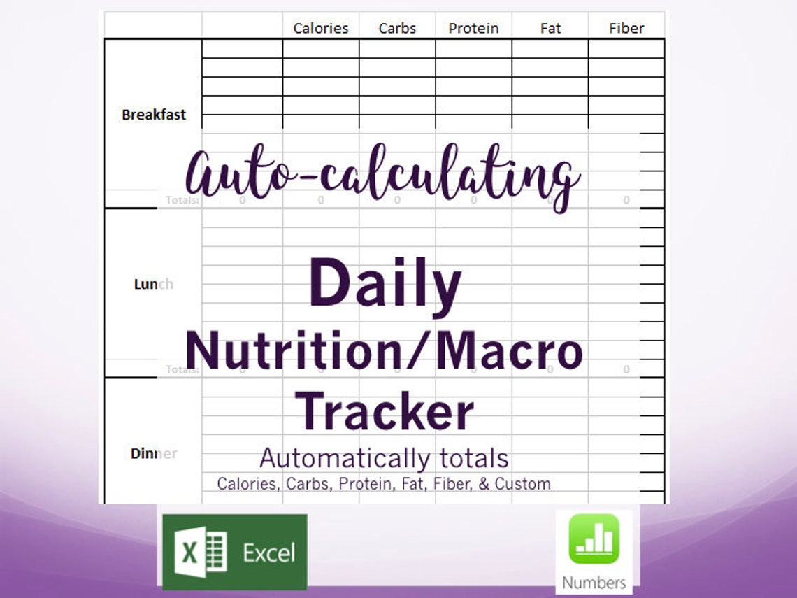 Digital Daily Nutrition/macro Tracker With Automatic Totals - Etsy