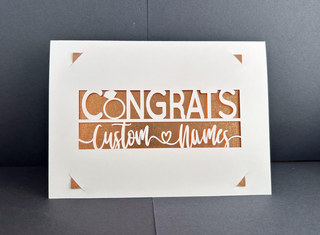 Personalized Wedding Card Congratulations Card With Custom Names Card ...