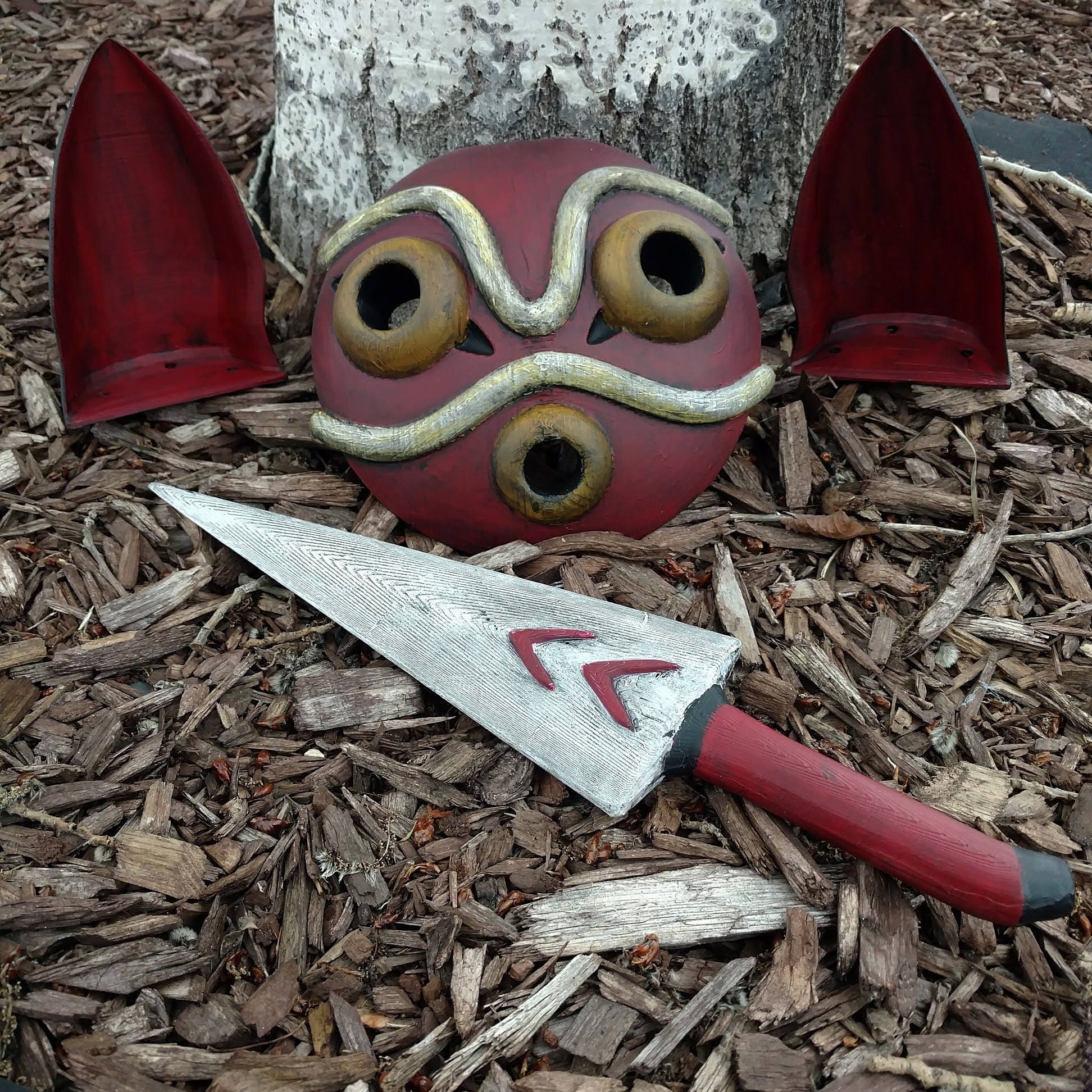 Princess Mononoke Cosplay Set Mask Ears Knife 3D Printed | Etsy