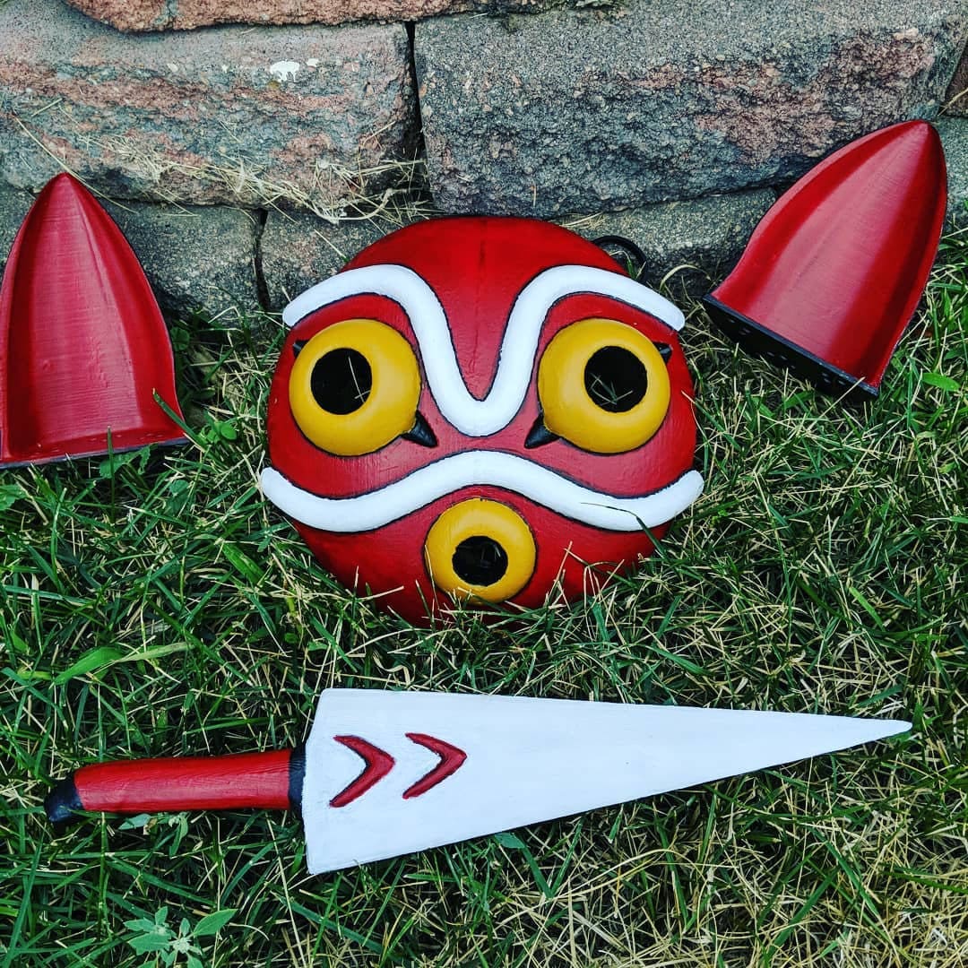 Princess Mononoke Cosplay Set Mask Ears Knife 3D Printed | Etsy