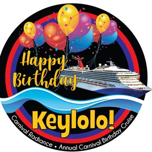 Happy Birthday Cruise Door Magnet Personalized Color Ship Sail Date ...