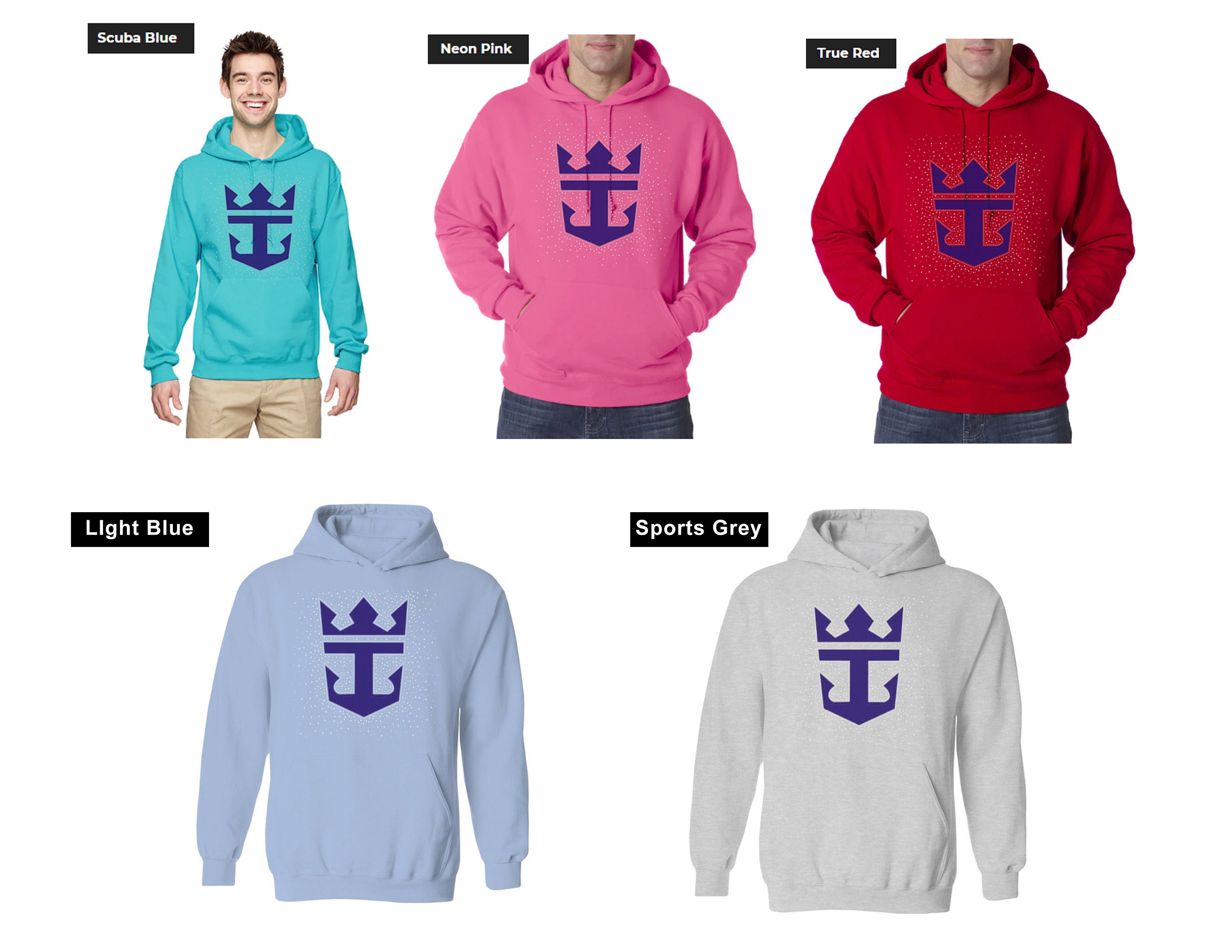 NEW!!! Rhinestone Crown & Anchor Sweatshirt *STUNNING* Royal Caribbean ...