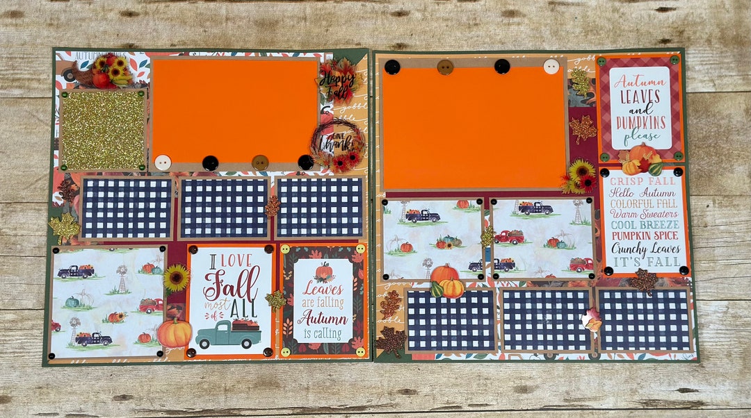 12x12 Fall/autumn Scrapbook Pages - Etsy