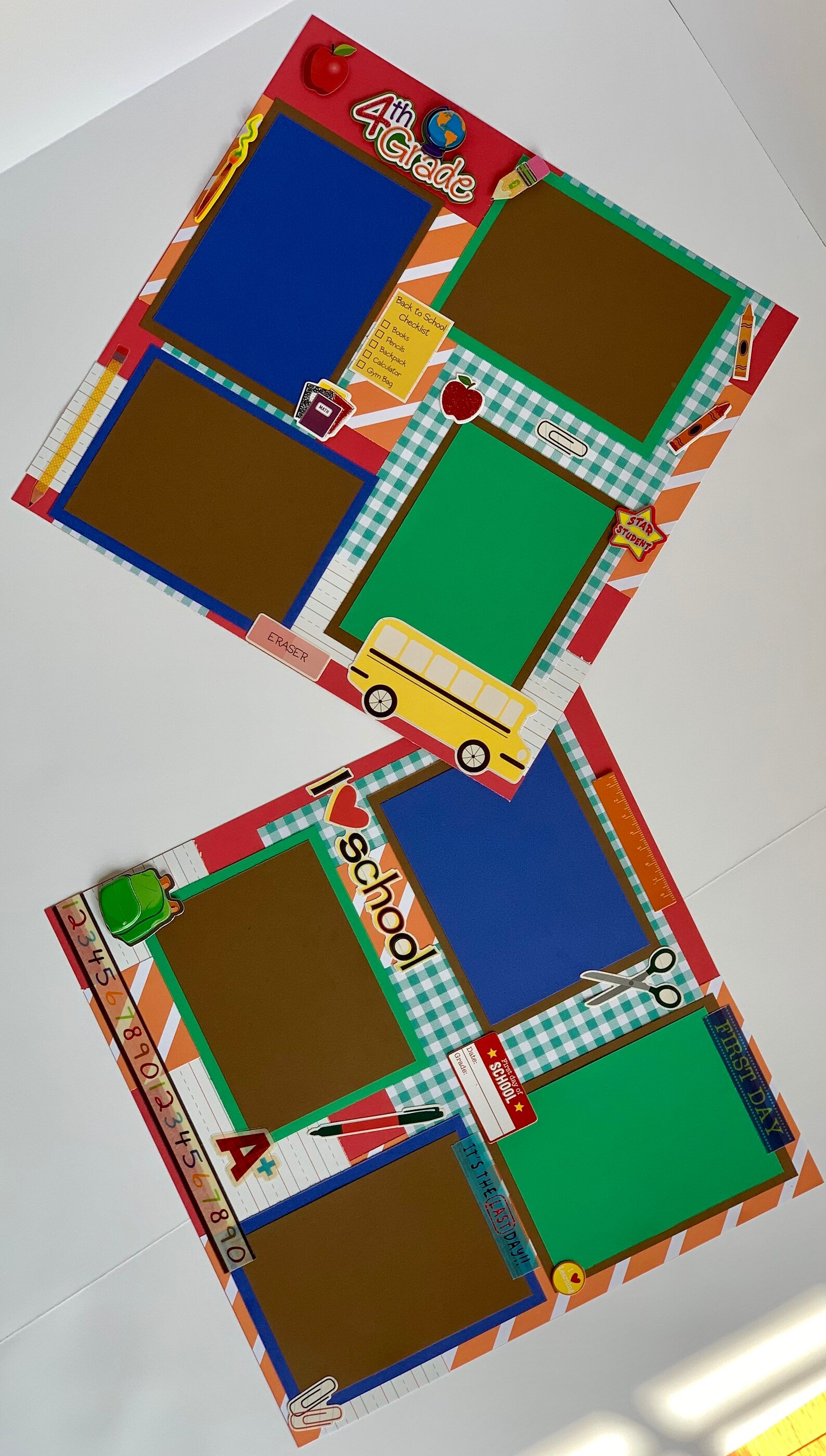 12x12 Boy / Girl 4th Grade Scrapbook Pages - Etsy