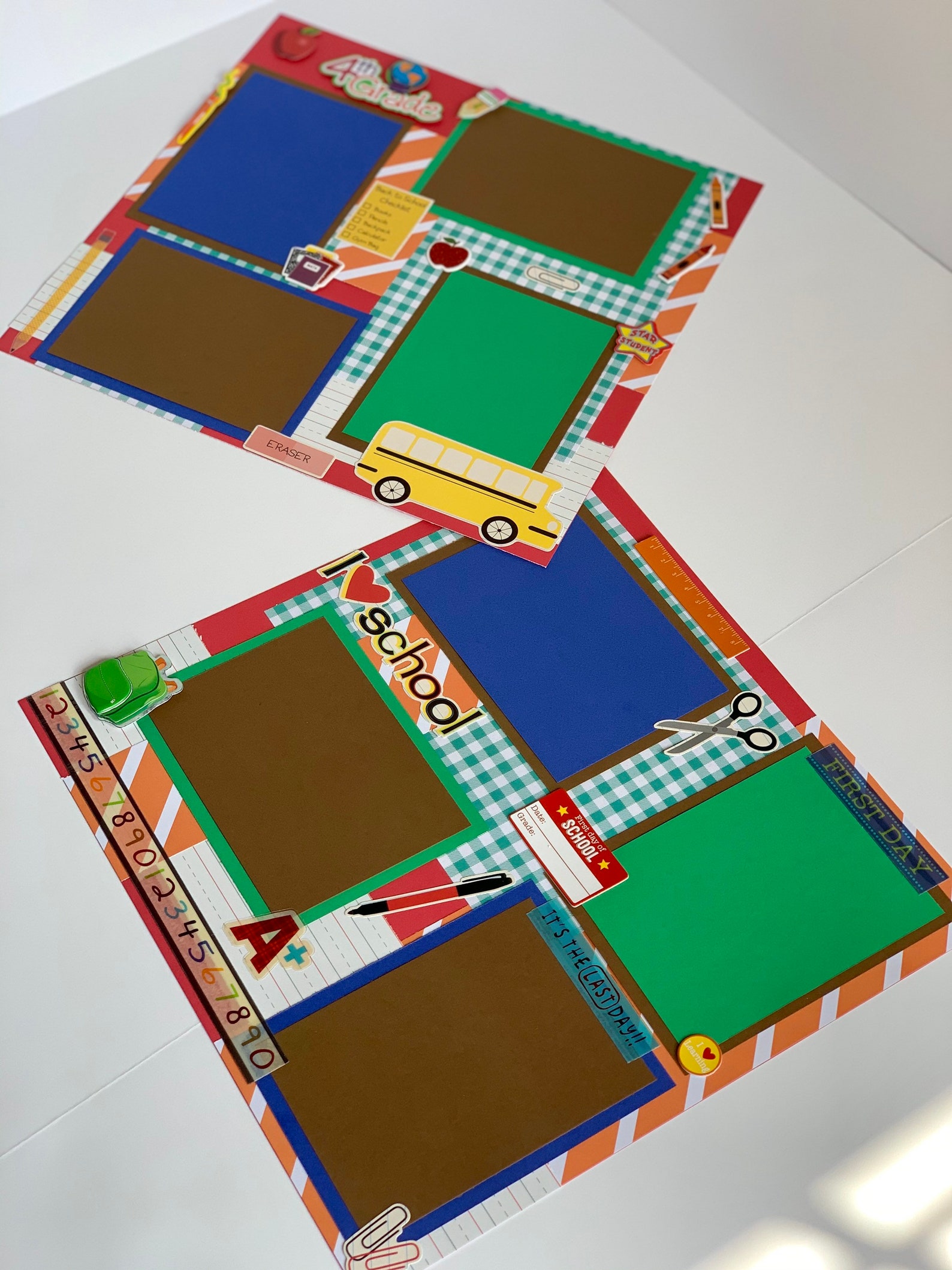 12x12 Boy / Girl 4th Grade Scrapbook Pages - Etsy