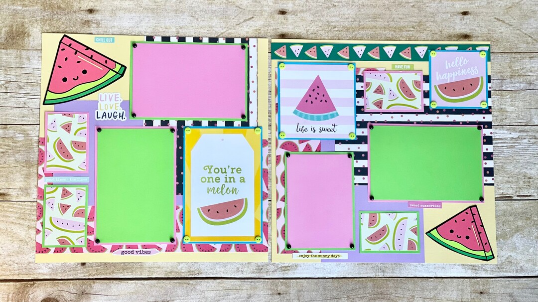 12x12 Watermelon Scrapbook Pages - Etsy