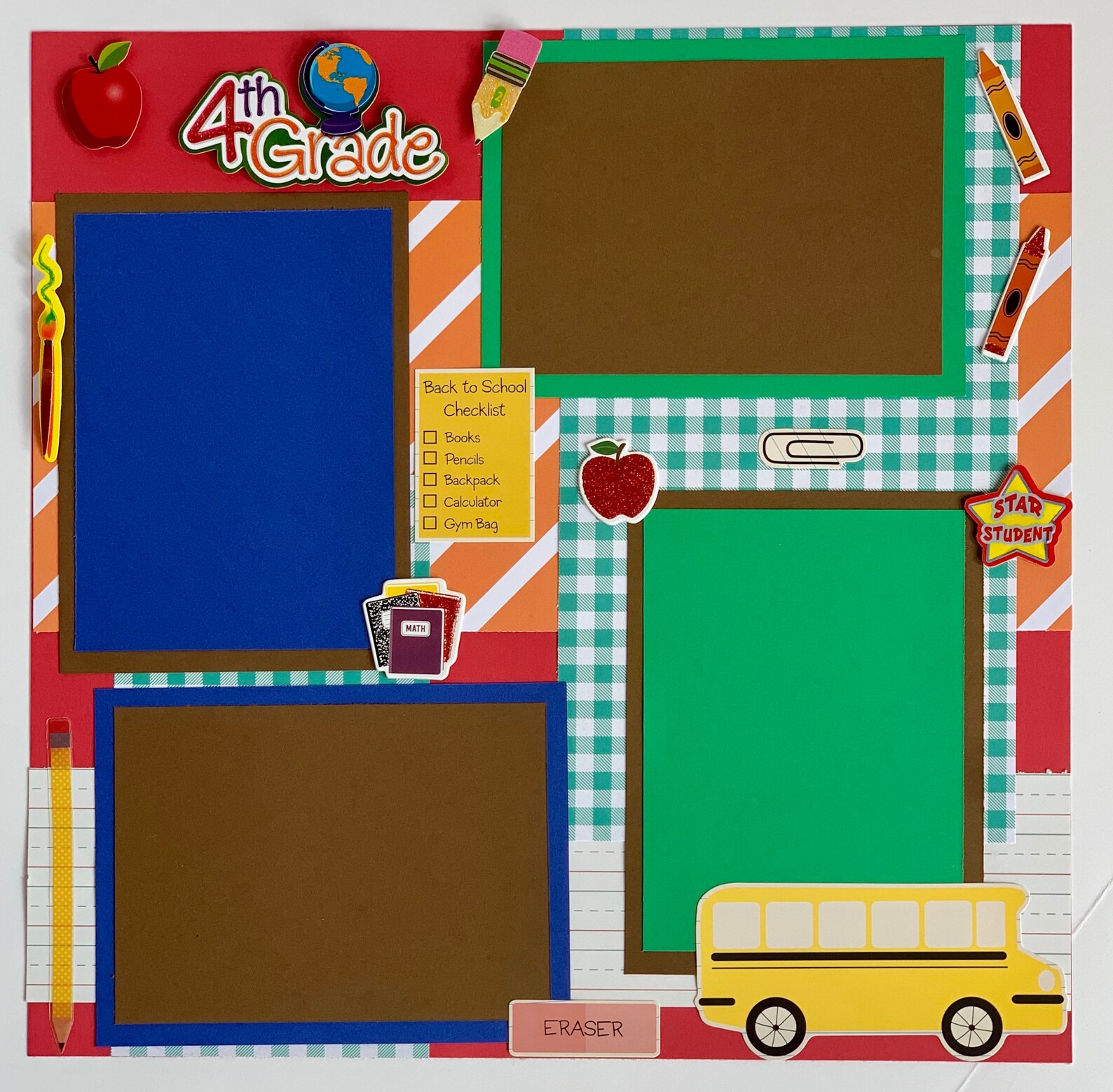 12x12 Boy / Girl 4th Grade Scrapbook Pages - Etsy