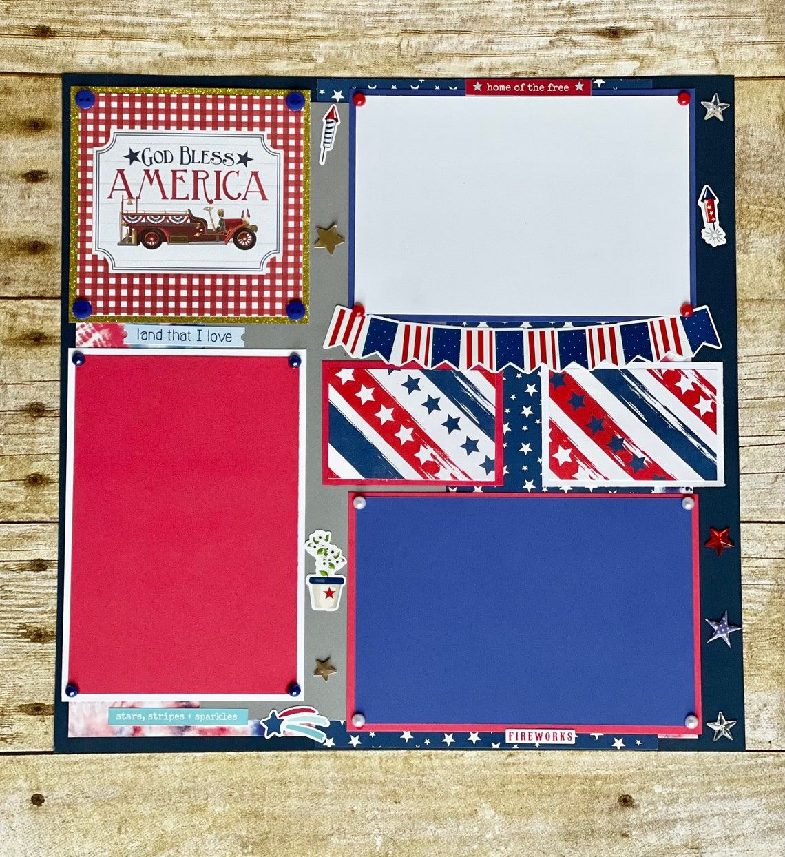 12x12 Independence Day Scrapbook Pages - Etsy