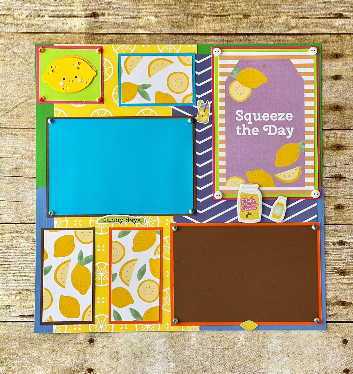 12x12 Summer/lemon Scrapbook Pages - Etsy
