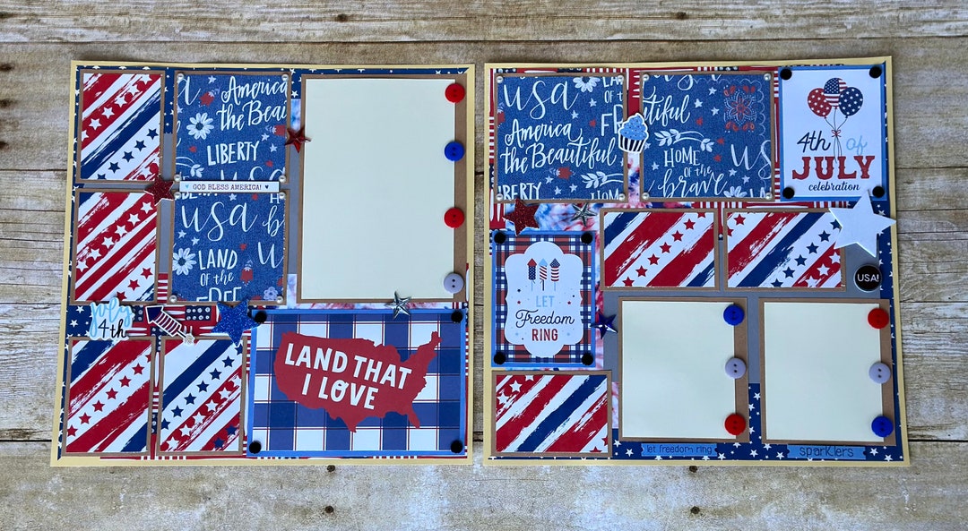 12x12 Independence Day Scrapbook Pages - Etsy