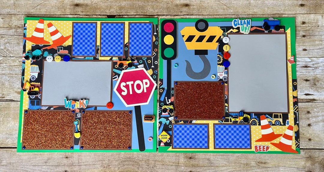 12x12 Construction Scrapbook Pages - Etsy