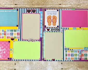Scrapbook Template Pages Summer Vacation Beach Premade Scrapbook Pages ...