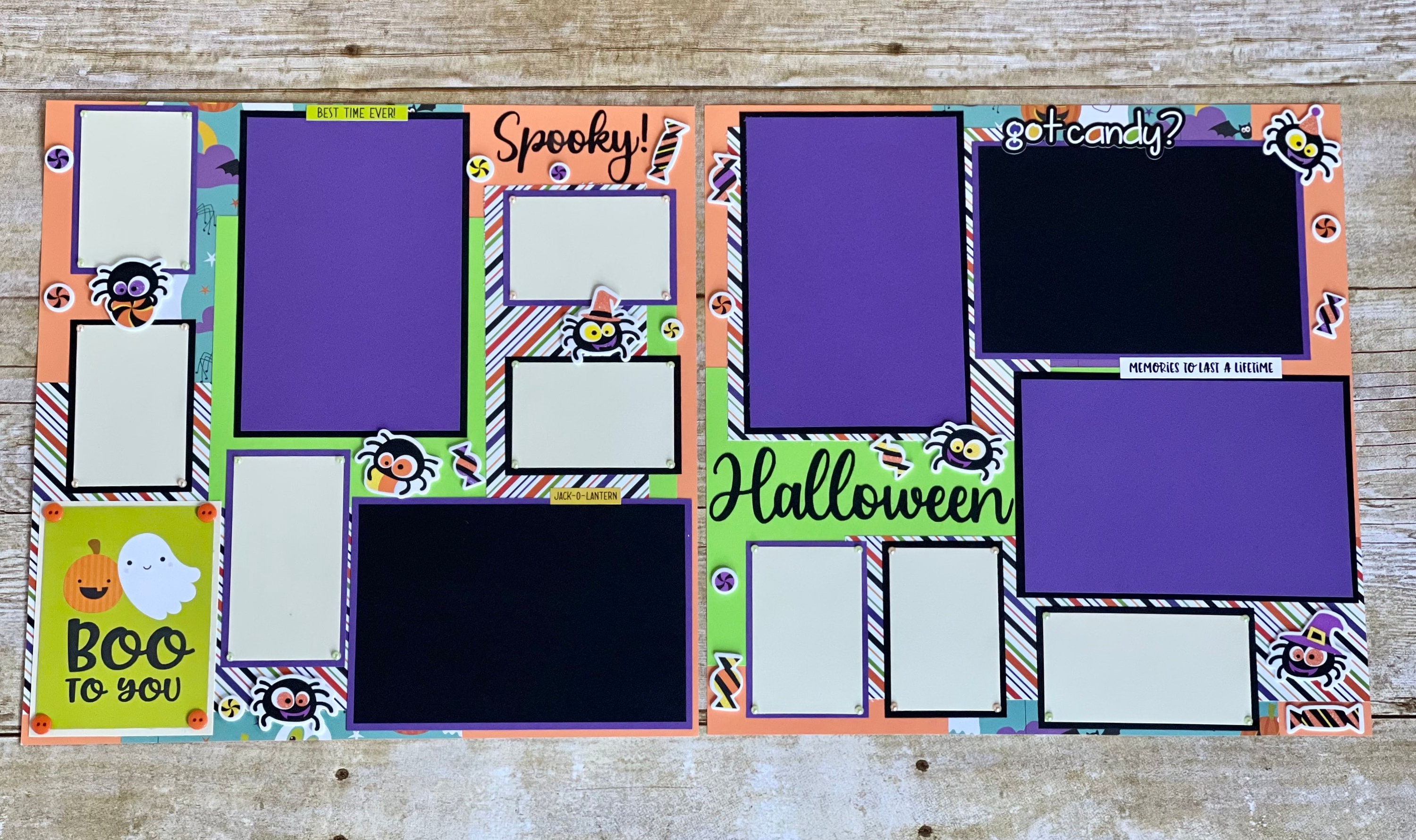 12x12 Halloween Scrapbook Pages - Etsy