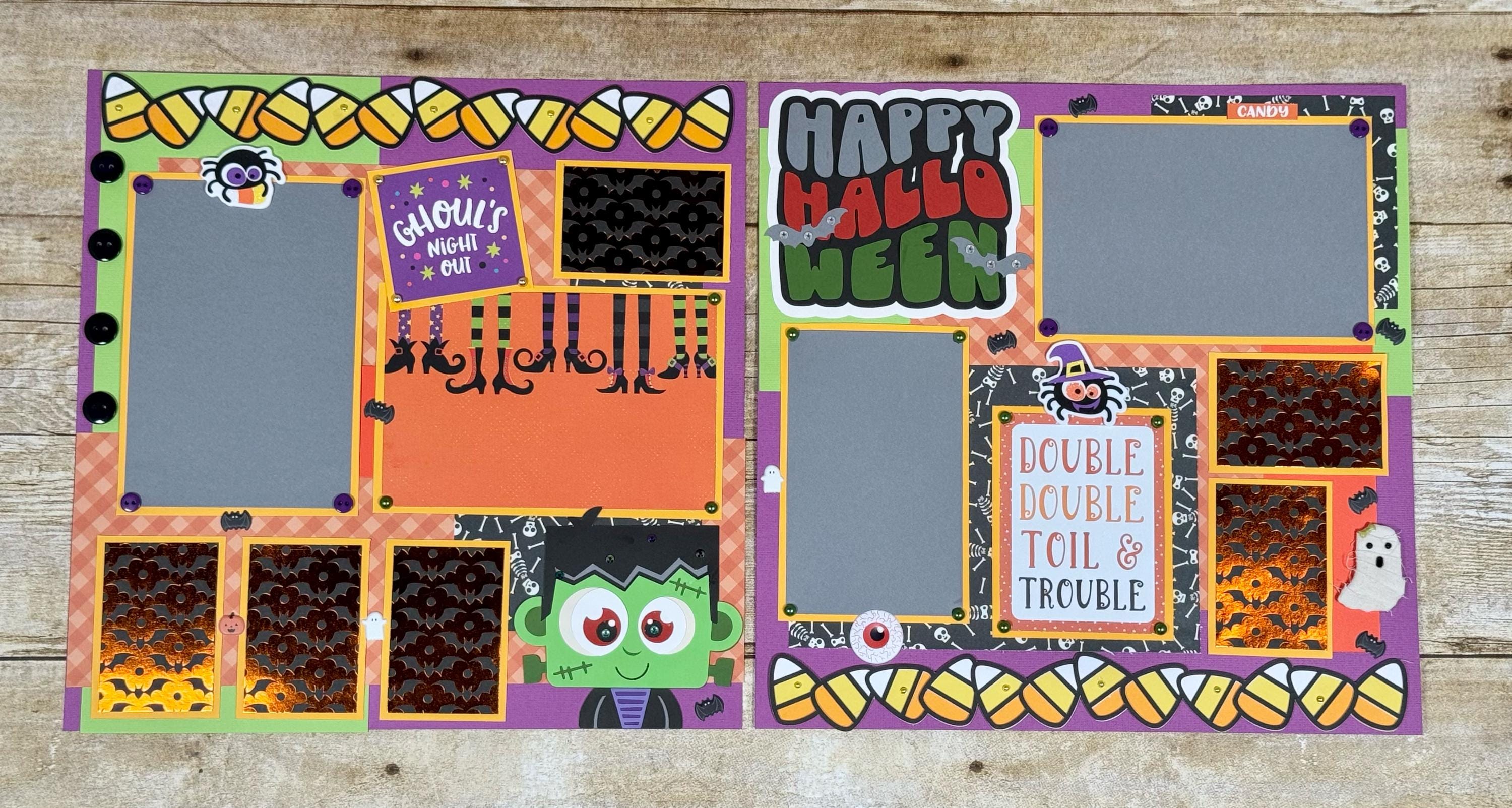 12x12 Halloween Scrapbook Pages - Etsy