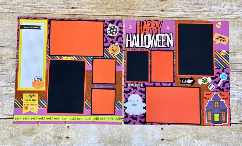12x12 Halloween Scrapbook Pages - Etsy