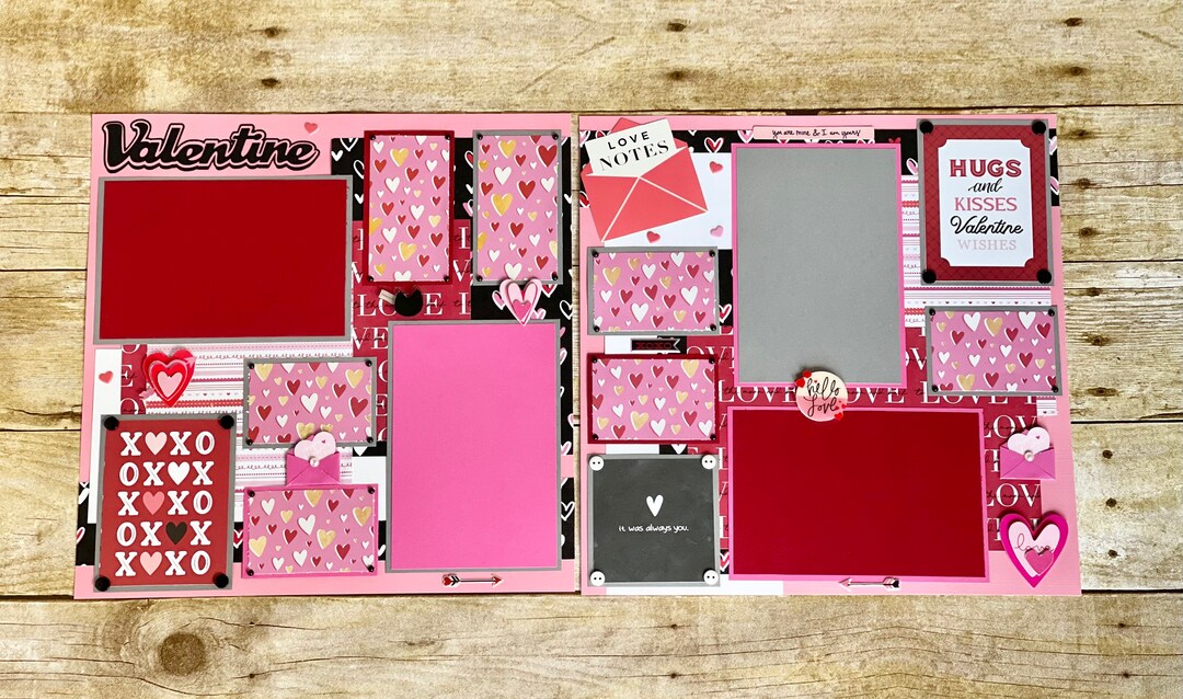 12x12 Valentine’s Day Scrapbook Pages - Etsy