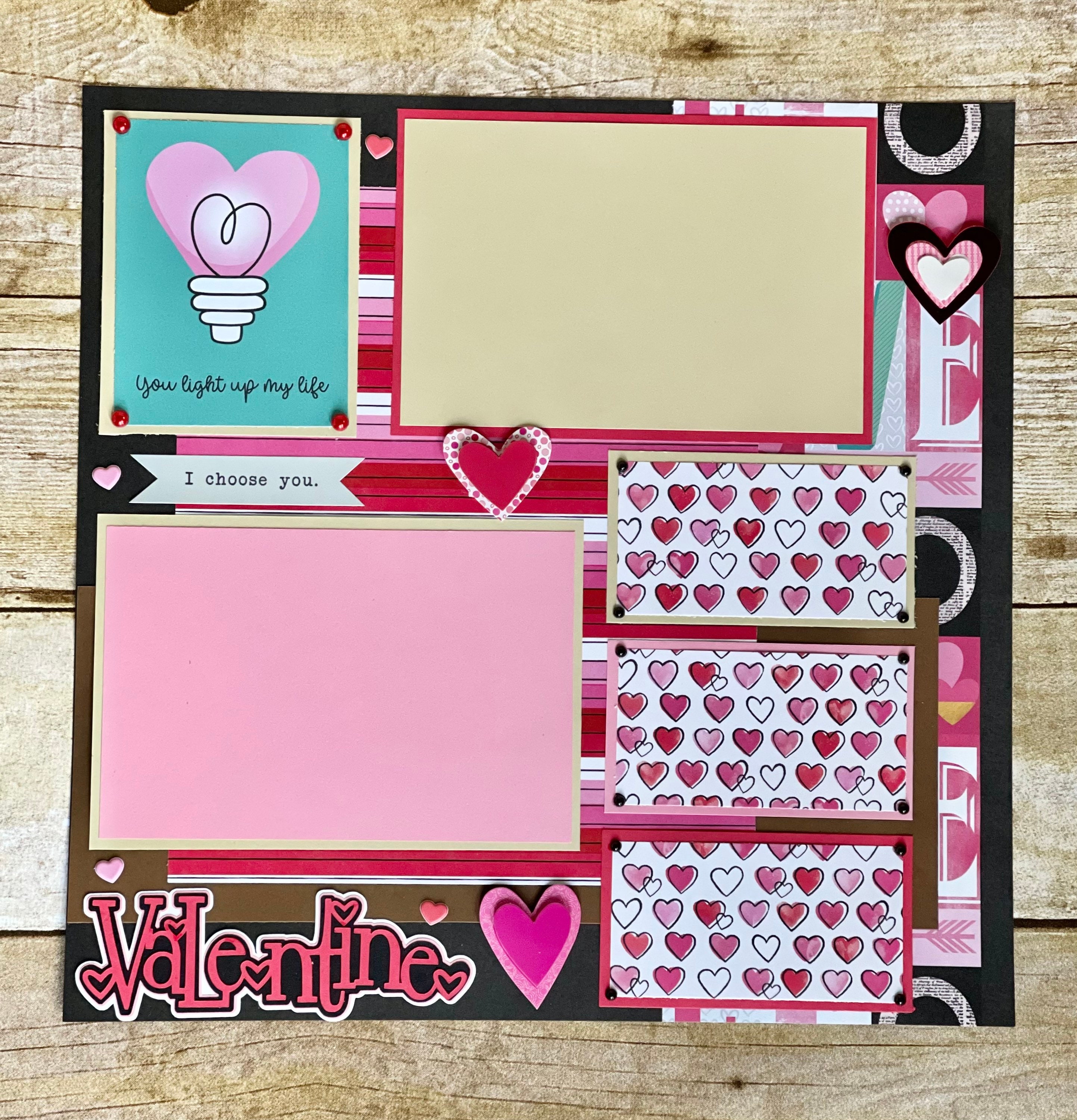 12x12 Valentine’s Day Scrapbook Pages - Etsy