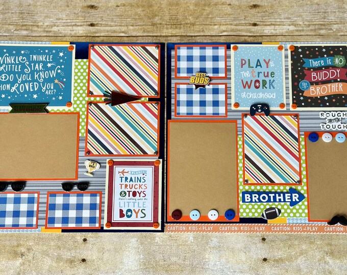 12x12 Brother Scrapbook Pages - Etsy