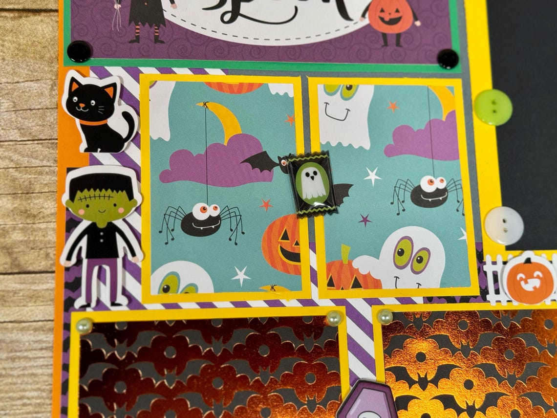 12x12 Halloween Scrapbook Pages - Etsy