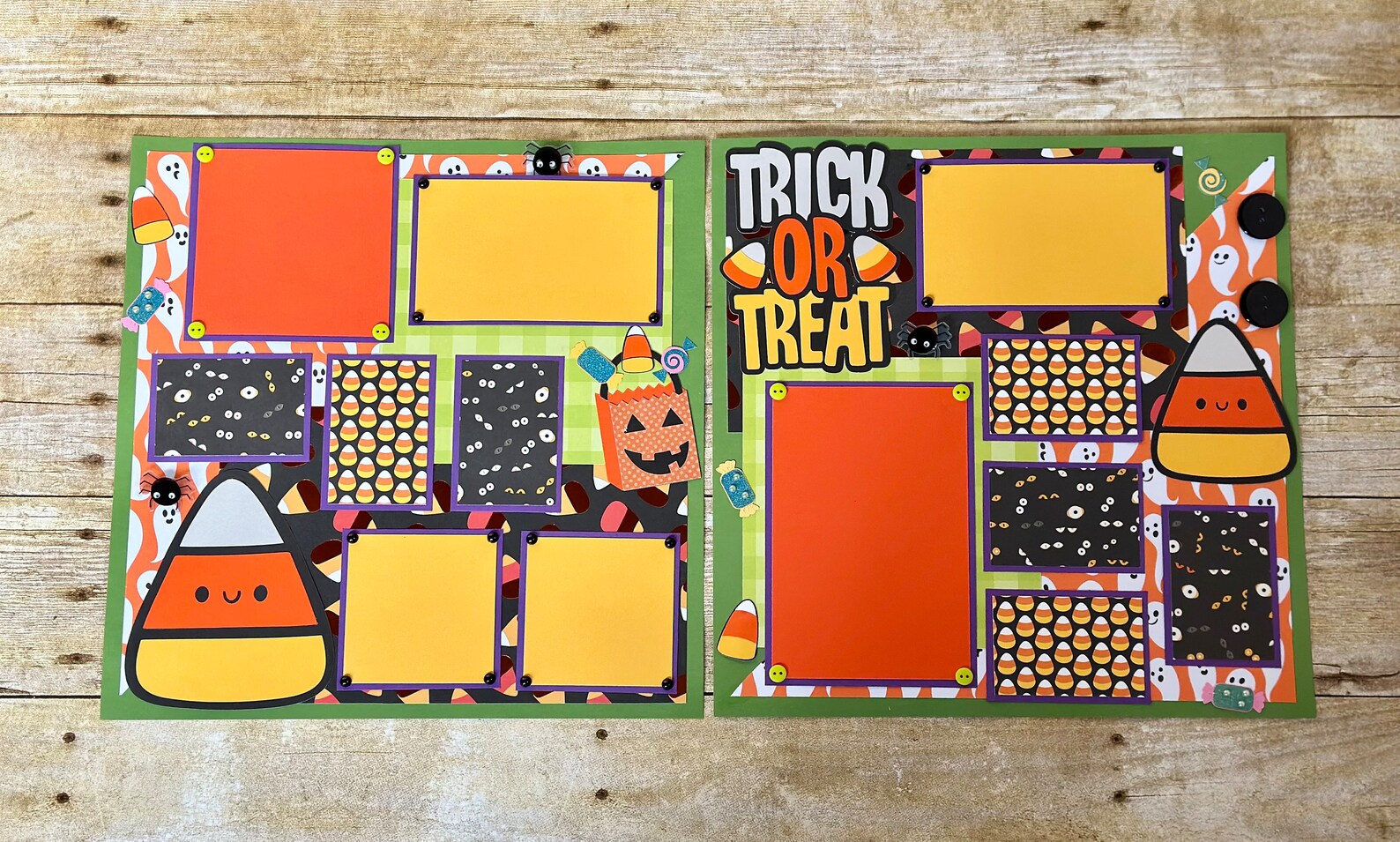 12x12 Halloween Scrapbook Pages - Etsy